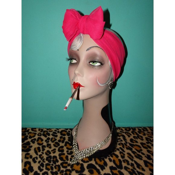 Vintage | Accessories | Vintage Sheer Pink Scarf Pinup Retro Rockabilly ...